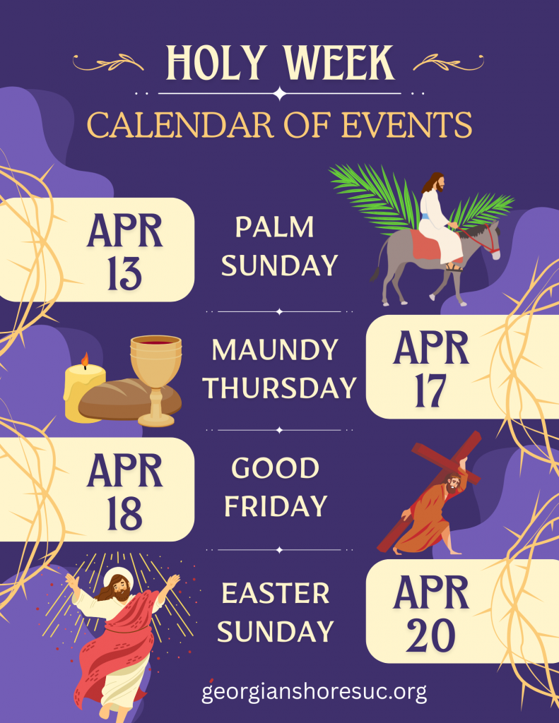 Holy Week Schedule 2025 – Georgian Shores United Church